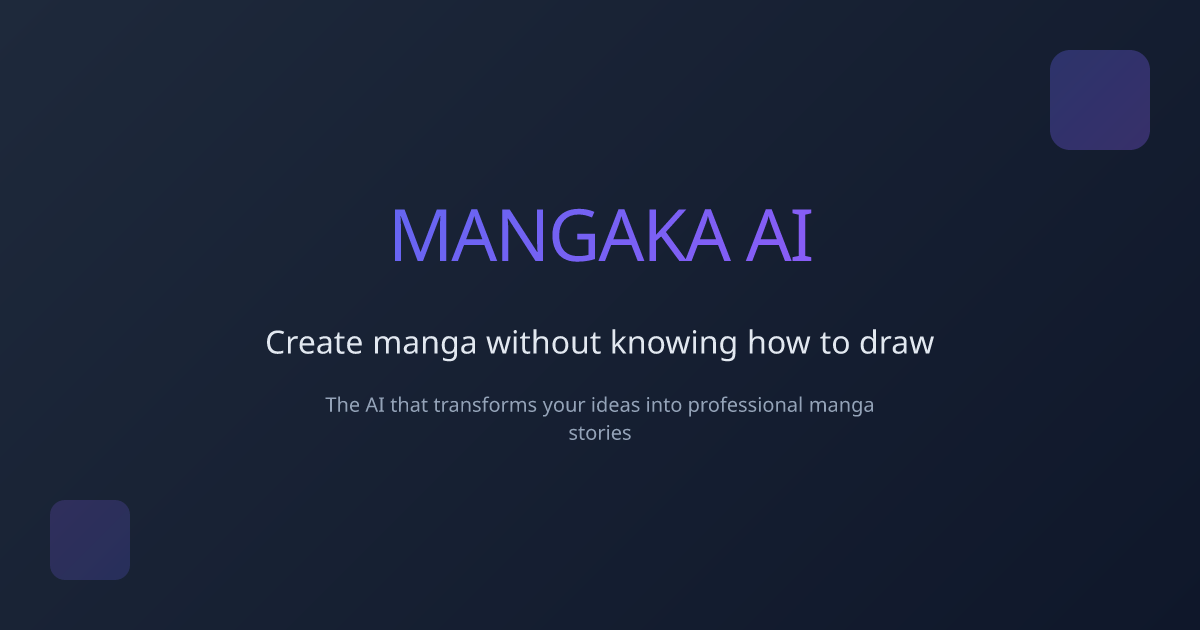 MANGAKA AI - Create manga without knowing how to draw